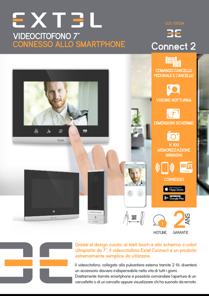 EXTEL 7" video entryphone connected to your smartphone 720324