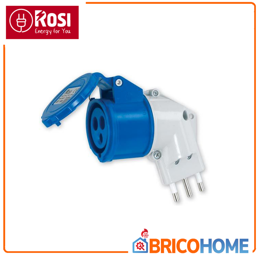 Industrial adapter 16A plug + CEE 2P+T 220 volt socket